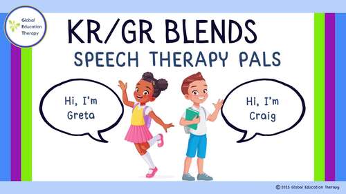 Speech Therapy /R/ Articulation Activities | Kr- Gr- Consonant Blends