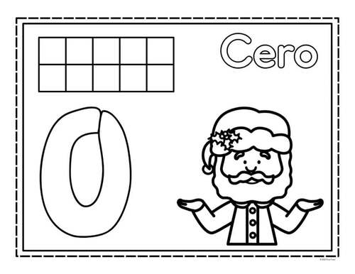 Christmas Playdough Number Mats in Spanish by E is for Eri | TPT