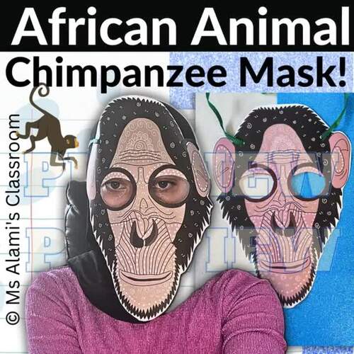 Book Week 2024 African Animal Mask Chimpanzee by Ms Alami's Classroom