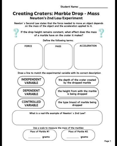 Creating Craters: Marble Drop - Mass l Newton's 2nd Law Experiment