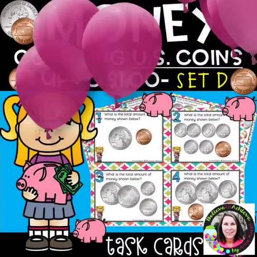 Money- Counting U.S. Coins up to a Dollar- Set D | TpT