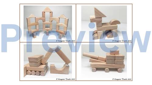 Wooden block building challenge cards Block Center Activity SET 3 ...