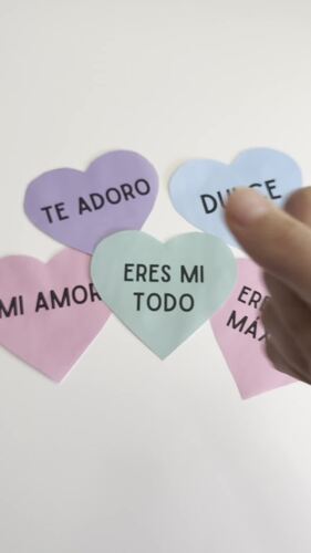 Spanish Candy Heart Valentine's Day Printable Cutout by Lingua Lit