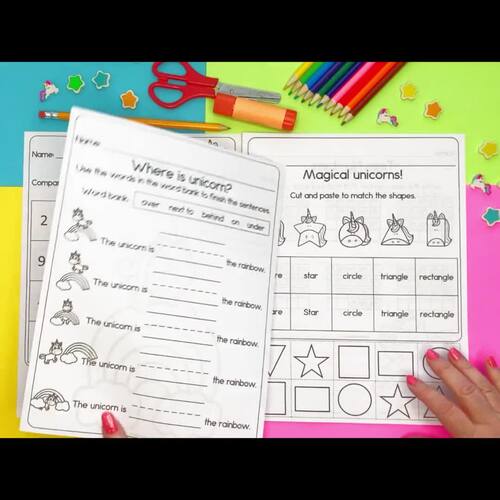 Unicorn Math & Literacy Worksheets Unicorn Day Kindergarten -1st Grade ...