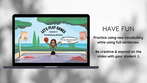 Online ESL Lesson - Let's Play Games - L3 - Vocabulary Review | TPT
