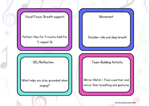 30 Choir Starters: Daily Vocal Warm-Up Cards & Team-Building Activities