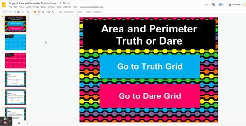 Area and Perimeter Digital Math Game | Math Activity | Truth or Dare