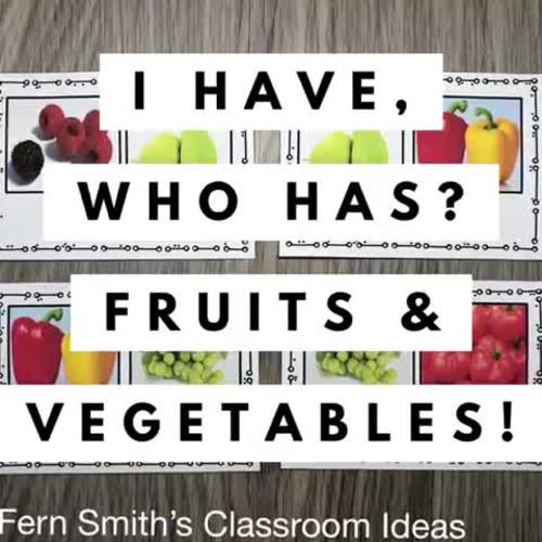 Fruit and Vegetables Vocabulary I Have Who Has Card Game | TPT