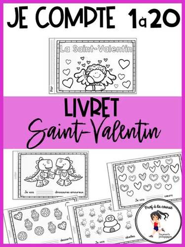 French Valentine Counting 1 to 20 | Je compte 1 à 20 Livret Saint-Valentin