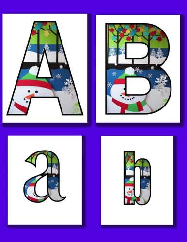 Winter Bulletin Board Letters(Uppercase and Lowercase)-Winter alphabet ...