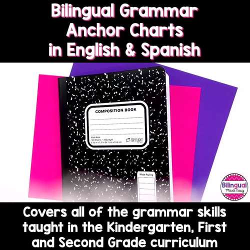 Bilingual Grammar Anchor Chart Posters in English & Spanish | TPT