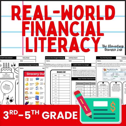 Real-World Math Financial Literacy Hands-On Activities 3rd 4th 5th Grade