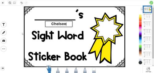 Seesaw Sight Word Sticker Books- Editable by Created by Chelsea | TPT