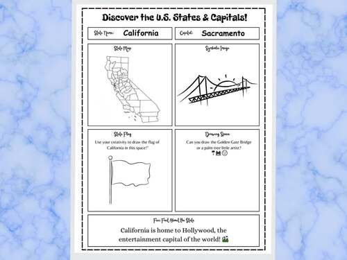 U.S. States & Capitals Worksheets | Upper Elementary Geography (Grades ...