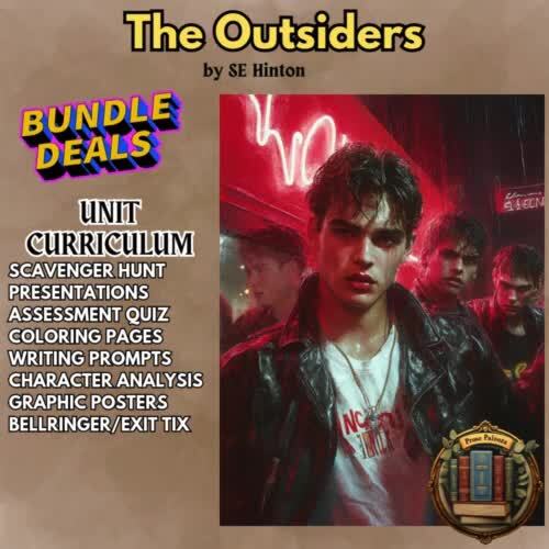 THE OUTSIDERS by SE Hinton - ELA Literature Novel Study Unit Curriculum ...