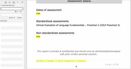 CELF-Preschool 2 | CELF P2 Assessment report template | Speech language ...