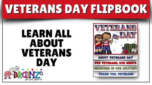 Veterans Day Flipbook | History & Writing Activity + Thank you Craft by ...