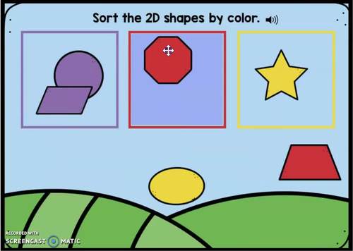 Sorting 2D Shapes Boom Cards First Grade Digital Math Game Centers