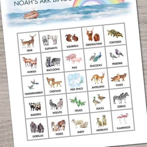 Two by Two: Noah's Ark BINGO Game | Printable Activity - Christian ...