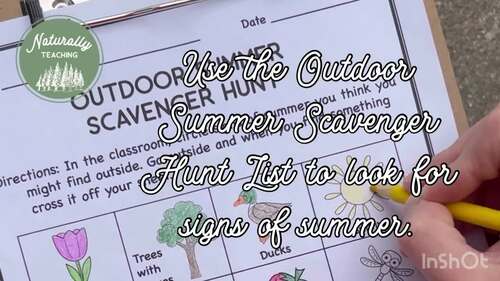 Summer Outdoor Scavenger Hunt List by Naturally Teaching | TPT