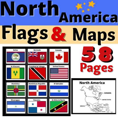 North America Flags and Maps Activity Heritage Countries Resource