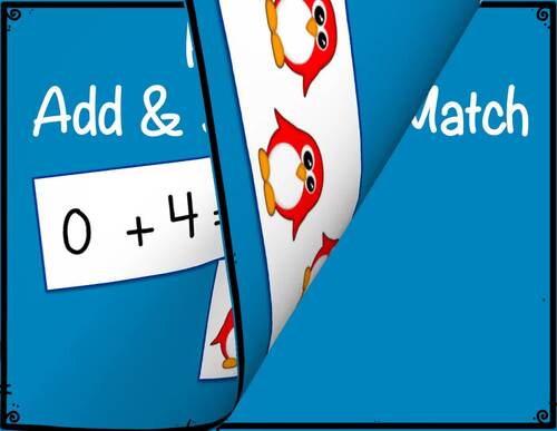Penguin Add & Subtract 0-10 Number Sentence Match | TPT