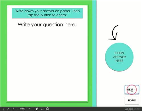 Google Slides PPT Game Template | Digital Editable Self-Checking | Buttons