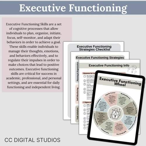 Executive Functioning Adult ADHD CBT Worksheets, Psychotherapy ...