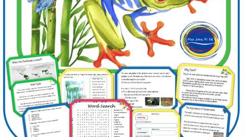 Amazon Tropical Rainforest NGSS Biodiversity and Interdependence ...