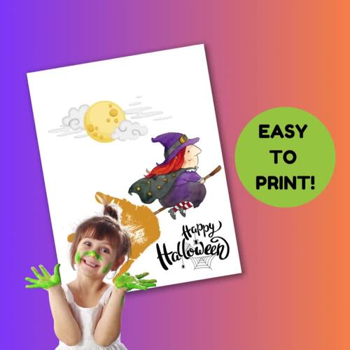 Halloween Witch Handprint Craft Template | Halloween Craft | Halloween ...