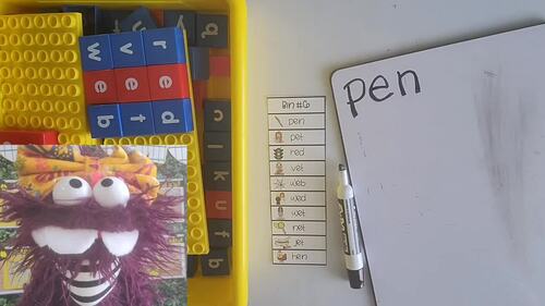 Word Work Blocks Center - Word Work With Wanda Bin #6 | TPT