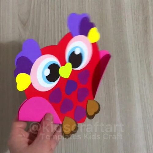 Valentine’s Day Craft Animal Owl Heart Card Kids February Activity ...