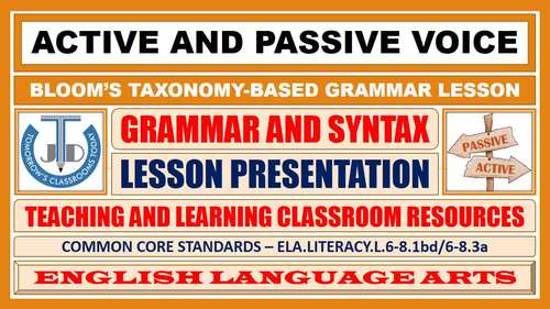 ACTIVE AND PASSIVE VOICE: UNIT LESSON PLAN by JOHN DSOUZA | TPT