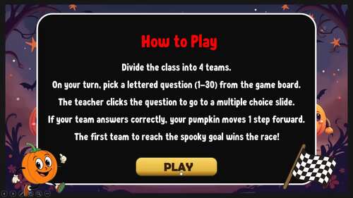 Halloween Classroom Game | Editable PowerPoint Quiz Race | Jeopardy ...