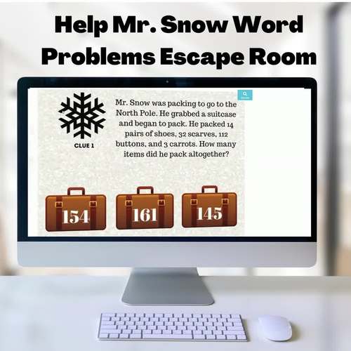 Winter Word Problems Escape Room Boom Cards by Hands on Learning LLC