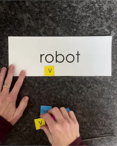 Hands On Syllable Division Tool Kit for VCV Pattern Open Syllables