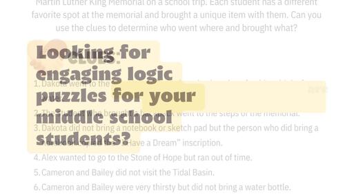 Martin Luther King Jr Middle School Logic Puzzles MLK Activities ...