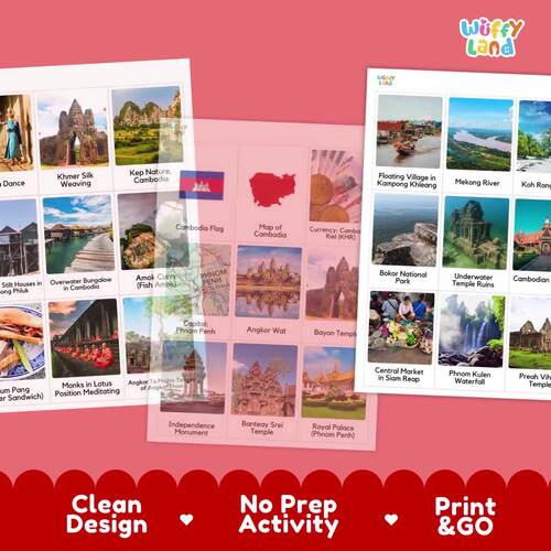 Cambodia Country Research Project | Cambodia Worksheets & Flashcards