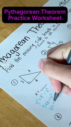 Pythagorean Theorem Practice Worksheet by Justin Time Teaching | TPT