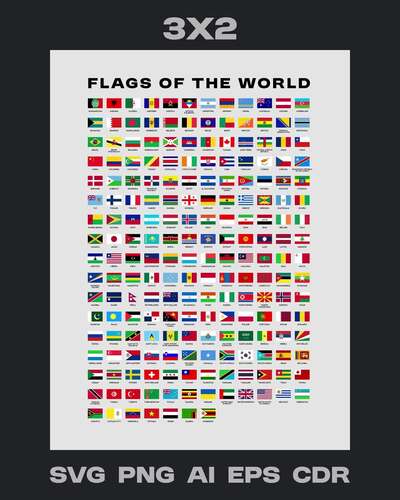 World Flags Clip Art & SVG PNG AI EPS CDR Icons for Geography Social ...