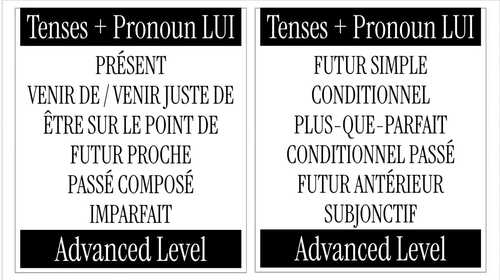 French Tenses and Pronouns Translations Exercise #3 - Advanced Level ...