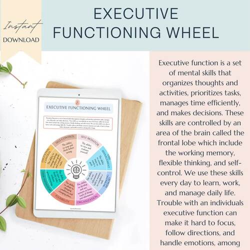 Executive functioning wheel, ADHD coping skills, self regulation ...
