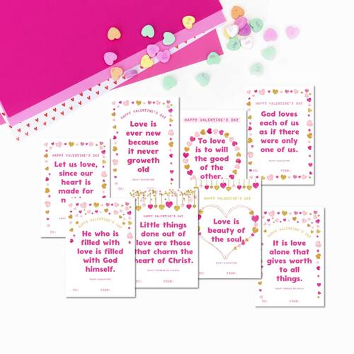 Catholic Saint Quotes Valentine's Day Cards Printable for Valentine ...