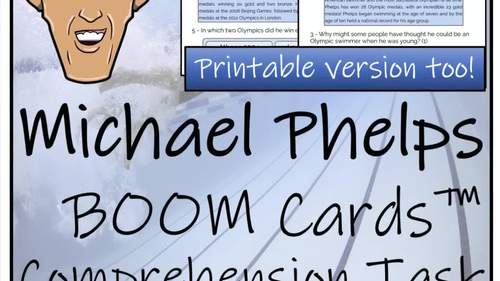 Michael Phelps BOOM Cards™ Comprehension Activity 3rd Grade & 4th Grade