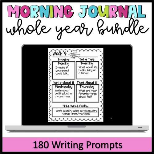 Daily Morning Journal Writing Prompts Whole Year Bundle | TpT