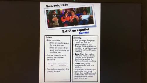 Extr@ en español Episode 2 Quiz, quiz, trade (Spanish Extra en español)