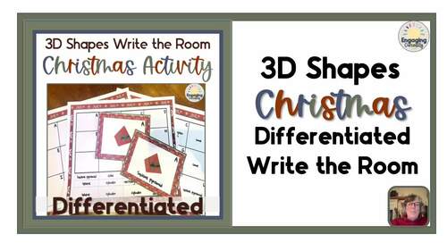 Christmas 3D Shapes Write the Room Activity, Differentiated Recording ...