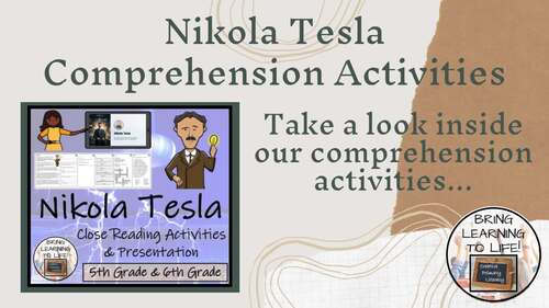 Nikola Tesla Close Reading Comprehension Activities | 5th Grade & 6th Grade