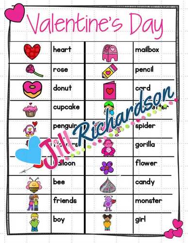 Valentine's Day ESL Writing Activities PK-2 DOLLAR DEAL by Jill Richardson