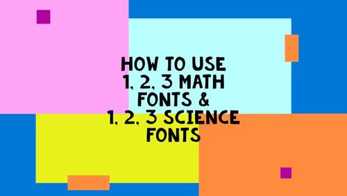1, 2, 3 Math Fonts (Download) by JustUsTeachers | TpT